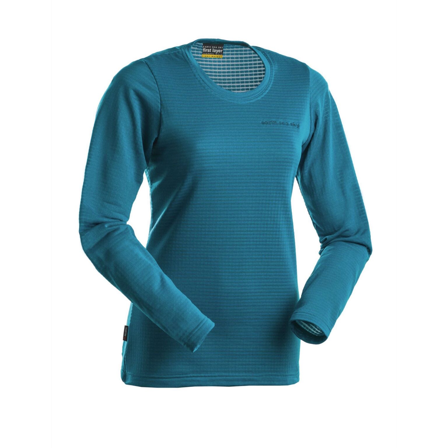 Womens Polartec base layer - Power Grid lightweight, thermal | Earth Sea Sky